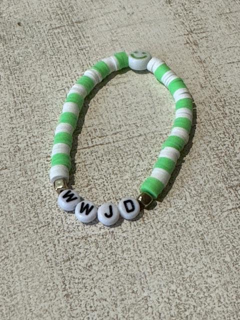 Pastel WWJD Bracelets - What Would Jesus Do? Christian Handmade Heishi ...