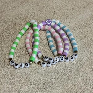 Pastel WWJD Bracelets - What Would Jesus Do? Christian Handmade Heishi ...