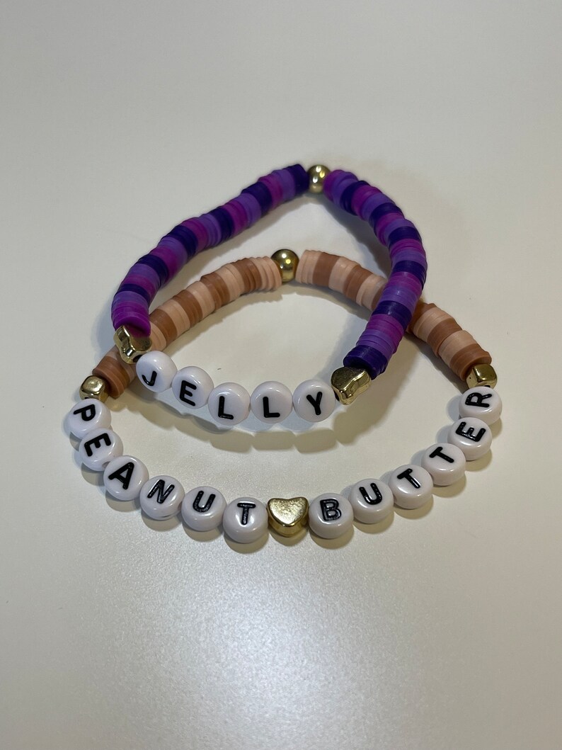 Peanut Butter & Jelly Beaded Bracelets - Friendship/couple Bracelets - Etsy
