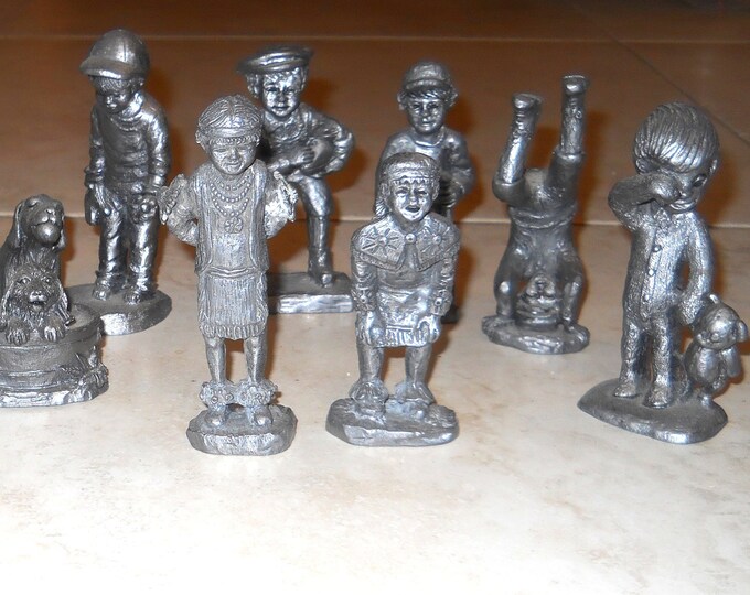 Sale~ Artist Michael Ricker Pewter Figurines~ Collection 9 Boy Art ...
