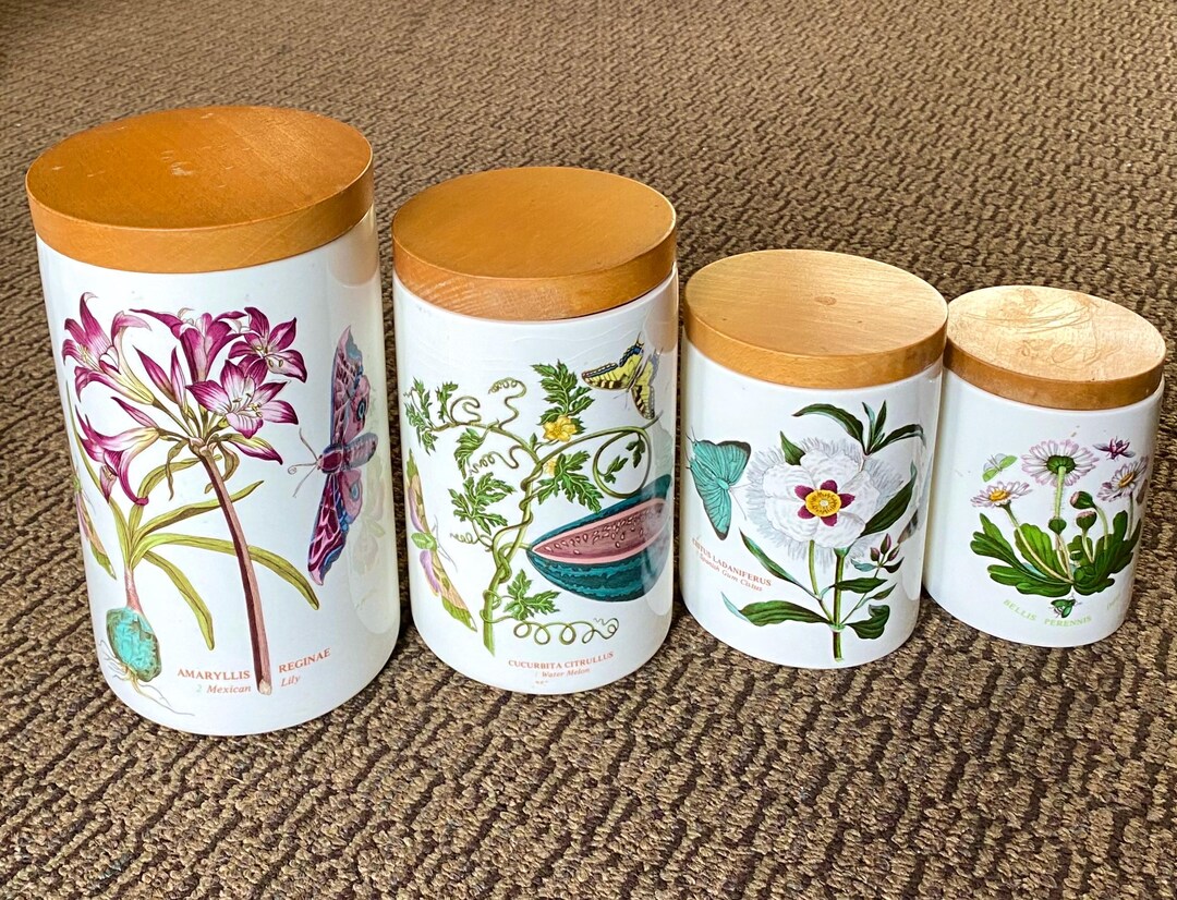 Vintage Portmeirion Botanic Garden Canister Set of 4~ 1972 Makers Mark ...