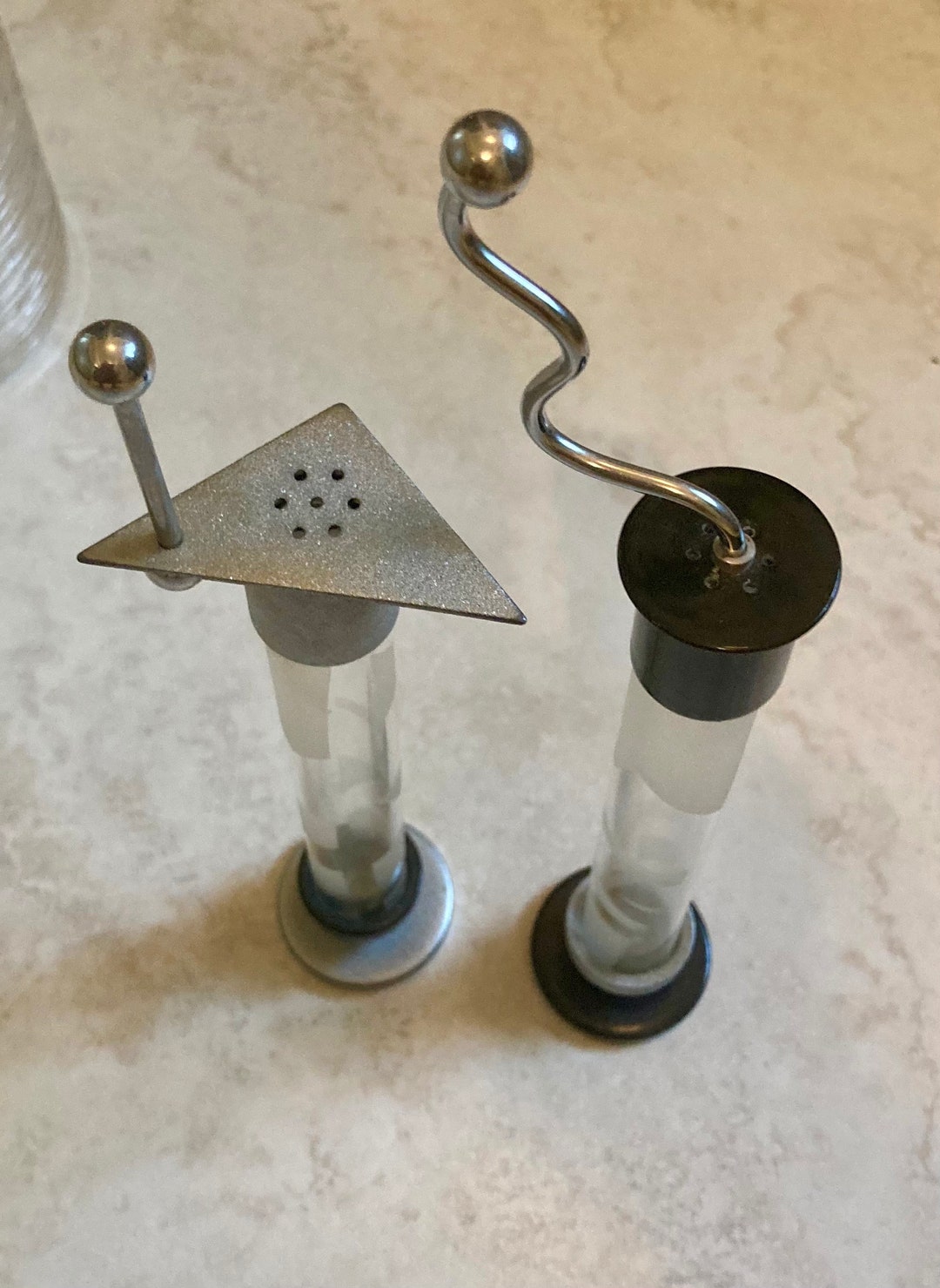 Bruce Macdonald BRM Salt Pepper Shaker Metal Silver Art Modern Kitchen ...