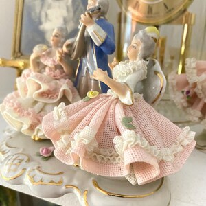 Capodimonte Porcelain Lace Lady Victorian Figurines Courting by Parlor ...