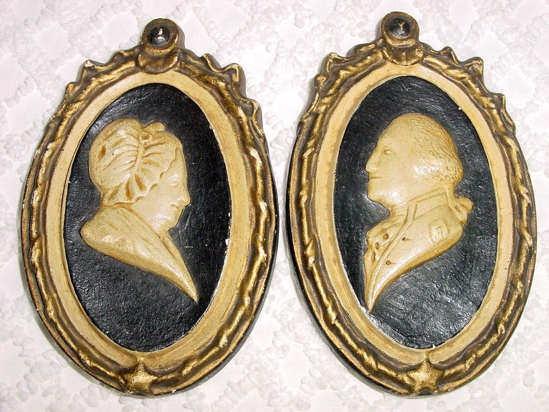 Antique Silhouette, Wall Hanging Pictures of George and Martha ...