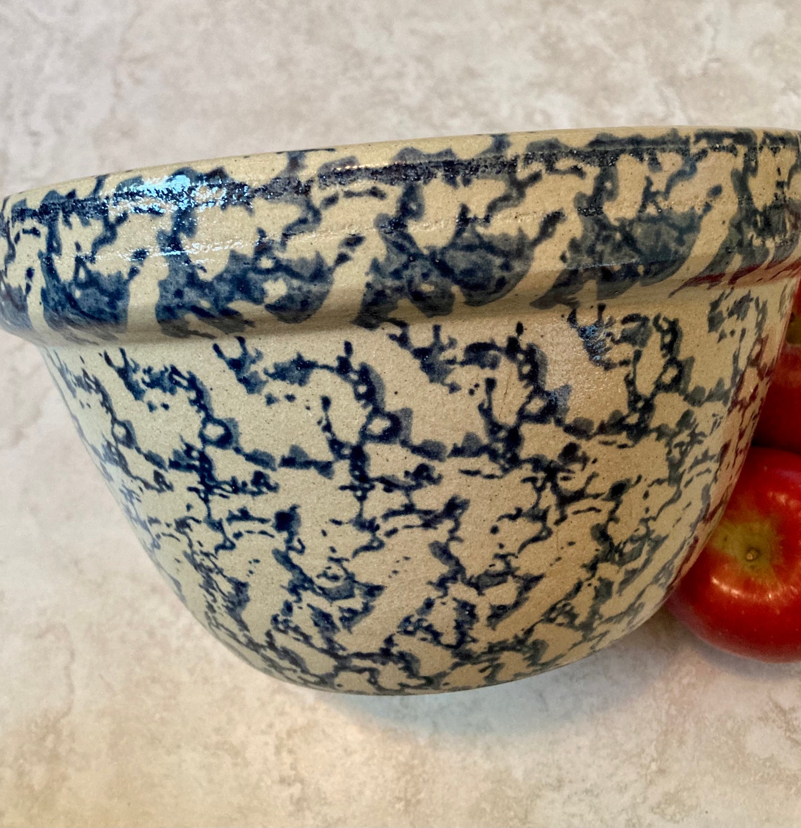 2 1/2 Quart, Old Stamp RRP Robinson Ransbottom Pottery Mixing Bowl Blue ...