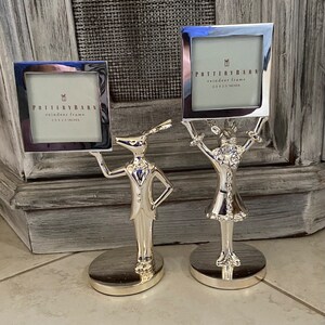 Pottery Barn Silver Christmas Reindeer Picture Frame Deer Statues, Mr ...
