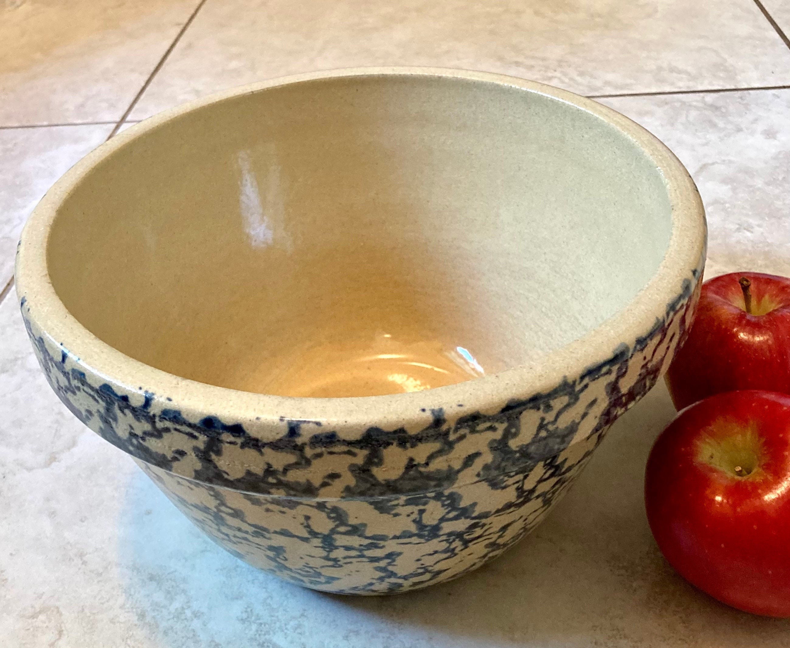 2 1/2 Quart, Old Stamp RRP Robinson Ransbottom Pottery Mixing Bowl Blue ...