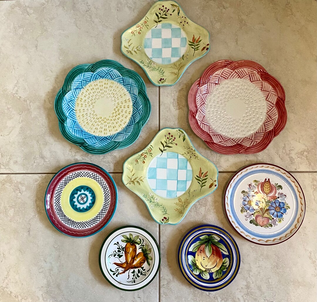 ECLECTIC Mismatched Plates~ Italian Dinnerware Decor~ Boho Kitchen ...