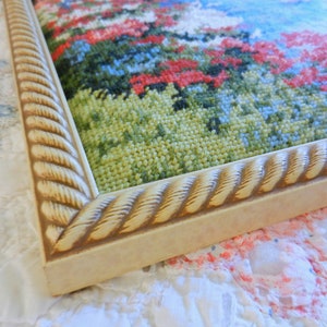 Vintage Needlepoint Landscape Wall Hanging~ Beautifully Done Needle ...