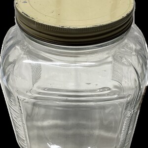 Collectible Vintage Gallon Hoosier Kitchen Cabinet Ribbed Glass Cream ...