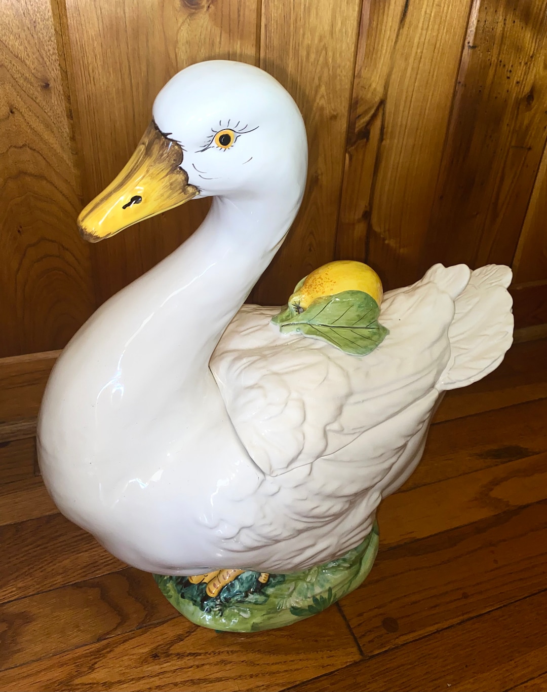 Vintage Majolica Style Large Vintage Goose Centerpiece Soup - Etsy