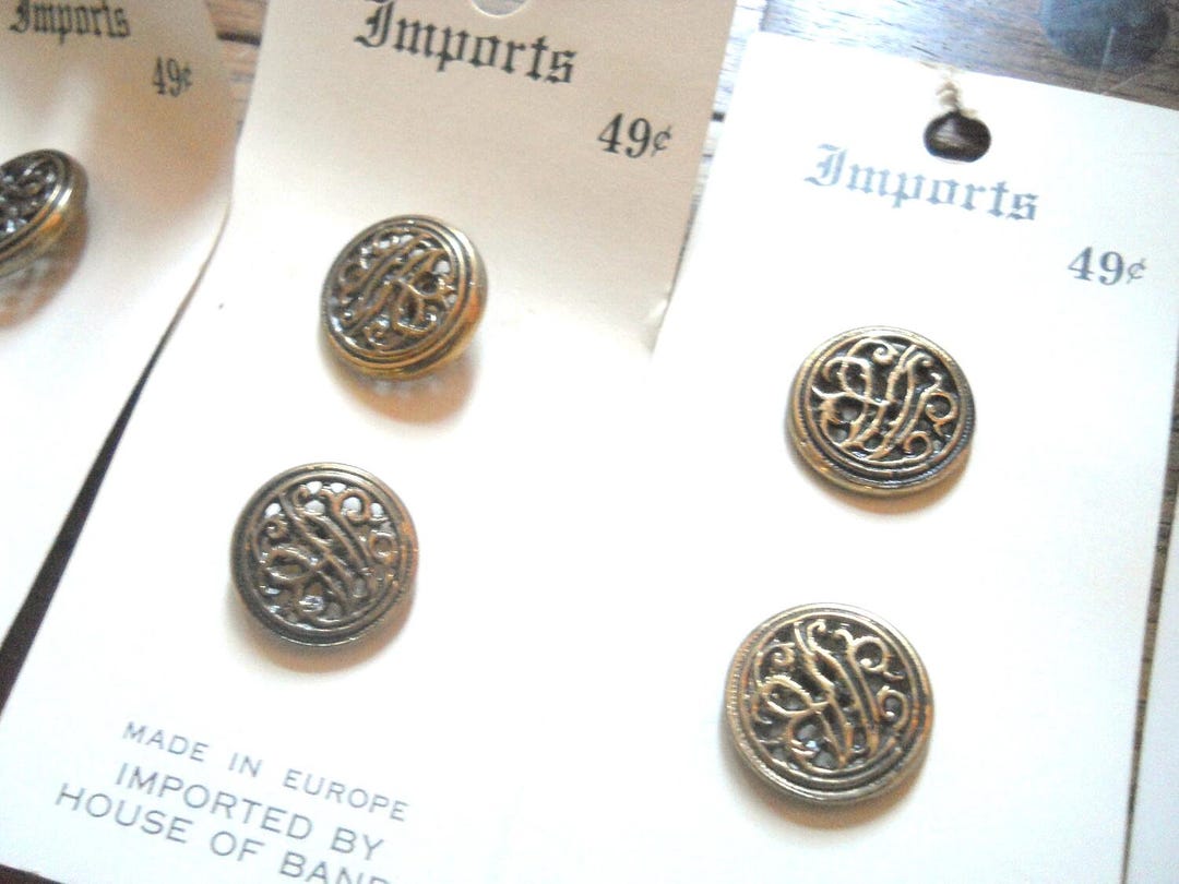 9 French Sweater Buttons, Made in Europe - Button Set - Monogram ...