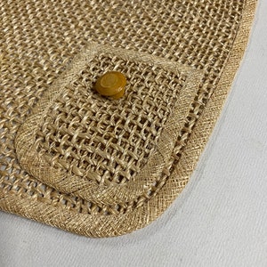 12 Placemats Abaca Woven Natural Fiber, With Napkin Pocket Untensil ...