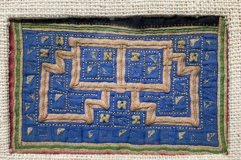 Antique Hmong Tribal Paj Ntaub Fabric Embroidered Reversed, Appliqué ...