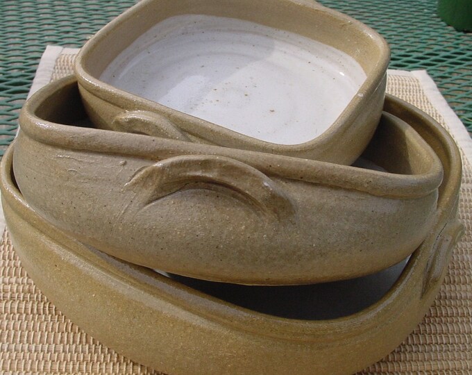 Vintage 3 Piece Earthenware Pottery Dinnerware Devica Portugal, Handled ...