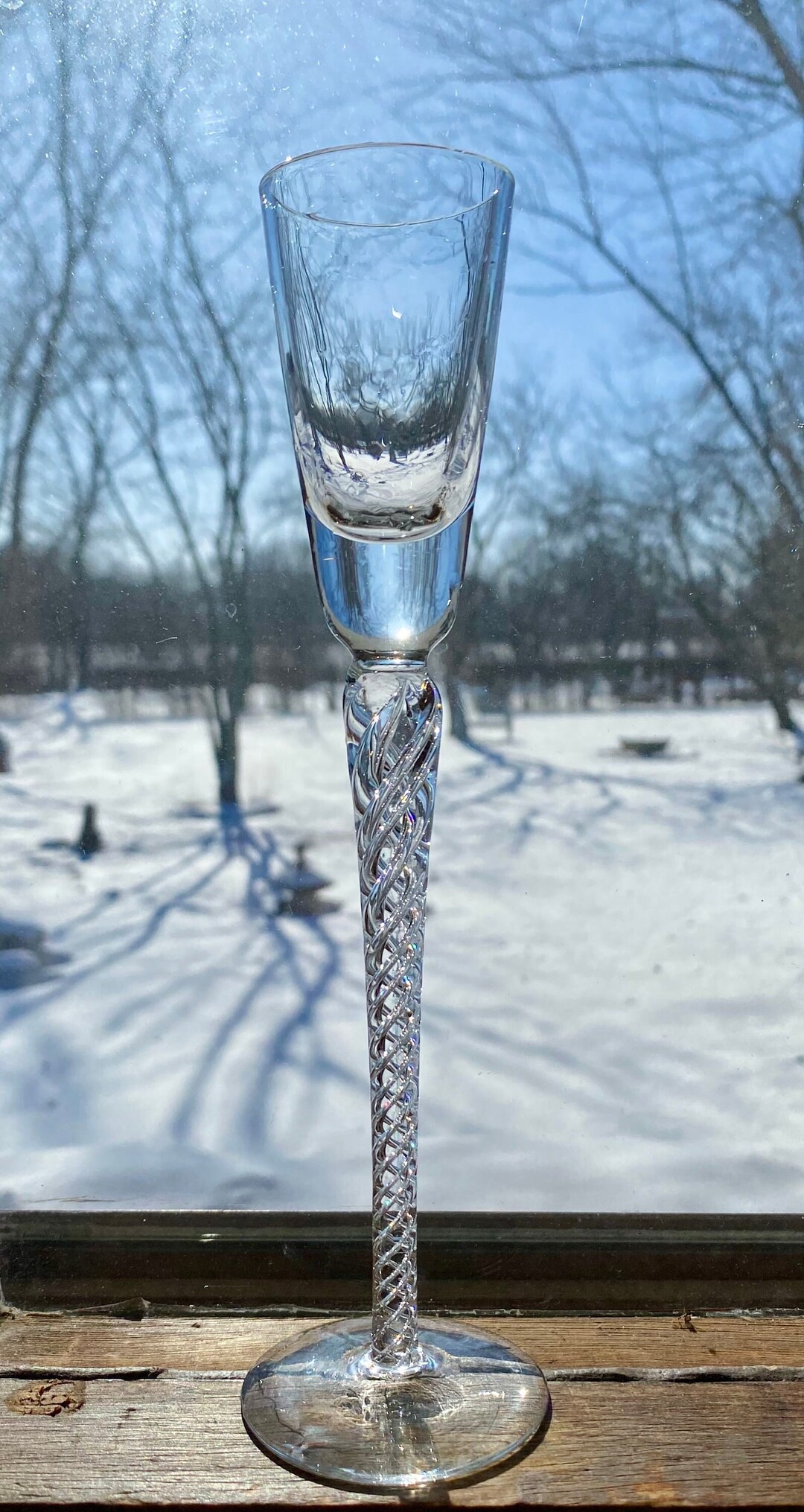 10 Stuart Crystal Iona Air Twist Small Cordials With Tall Pedestal ...