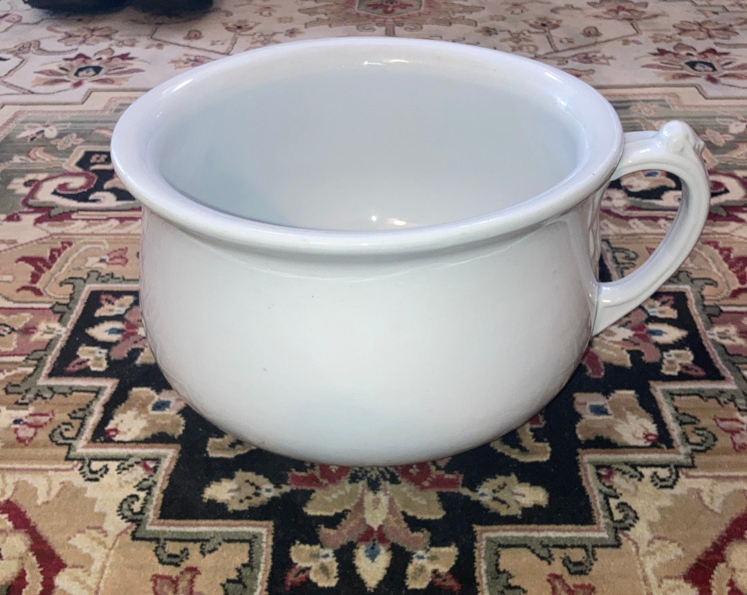 Sale~ Antique White Ironstone Chamber Pot ~ Embossed Slop Pot~~ Old ...