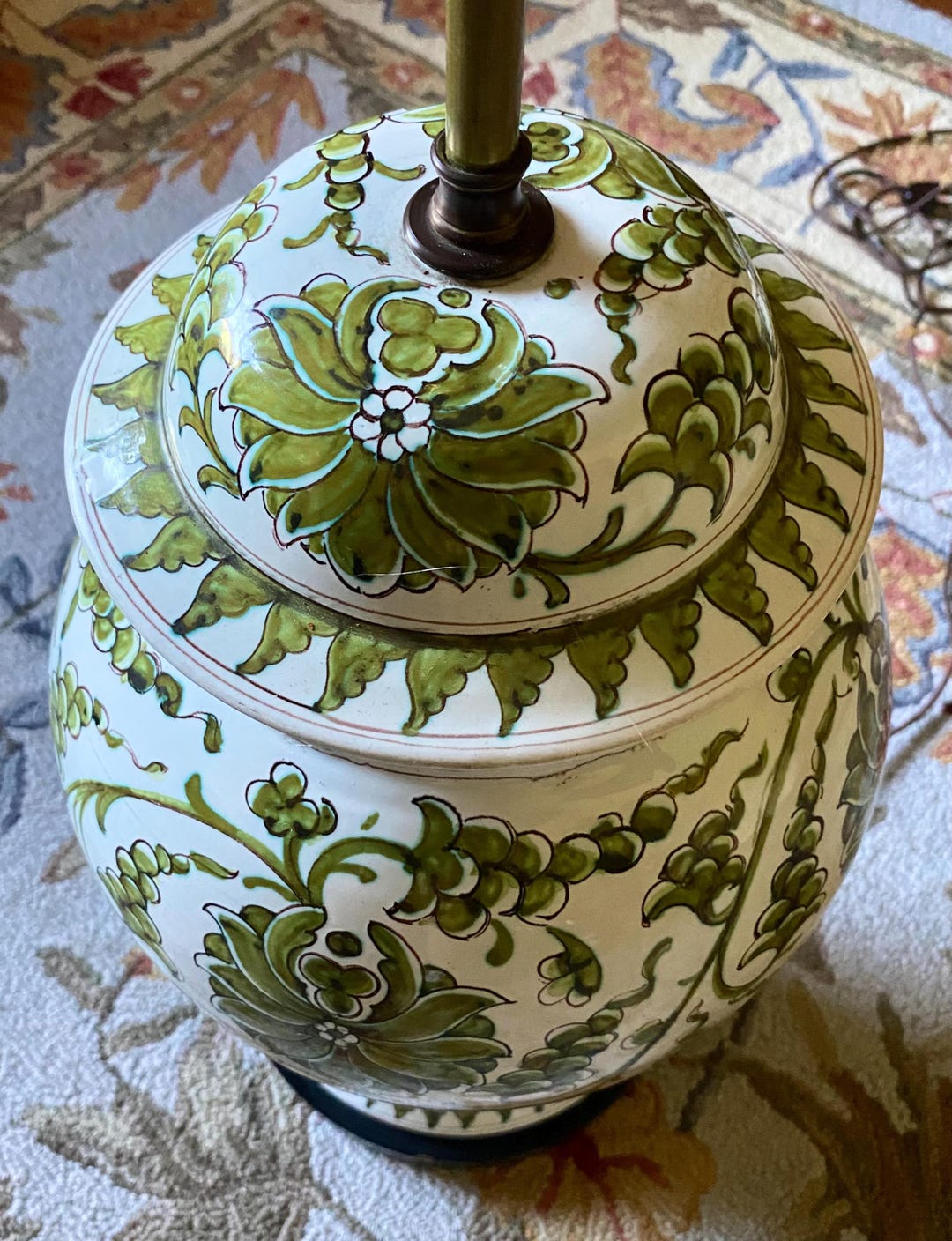 Antique Beautiful Italian Ginger Jar Lamp~ Wonderful Hand Painted ...