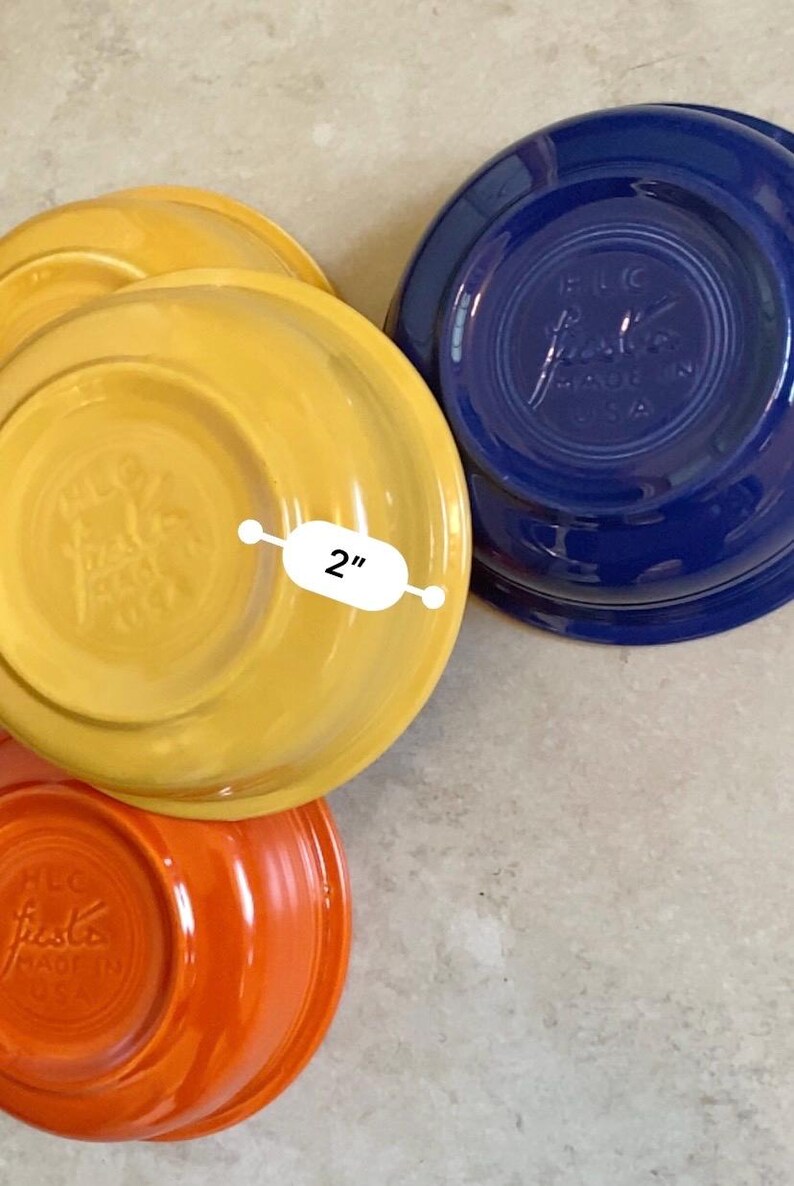 Vintage HLC Fiestaware Bowls: 1950s Cobalt Blue, Yellow, Orange Set - Etsy