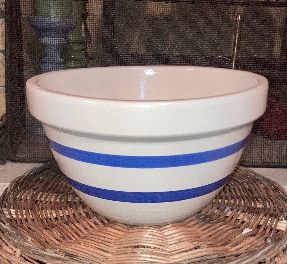 9 Large Robinson Ransbottom Blue Bands Pottery RRP - Etsy