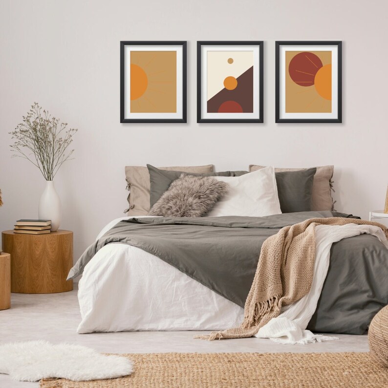 Downloadable Poster Prints Set of 3 Prints Orange Sun Posters - Etsy