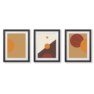Downloadable Poster Prints Set of 3 Prints Orange Sun Posters - Etsy