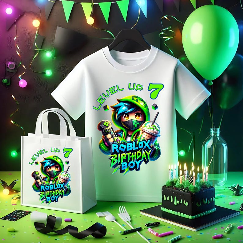 Roblox Birthday PNG, Roblox PNG, Roblox 7th Birthday PNG, Kids Birthday ...