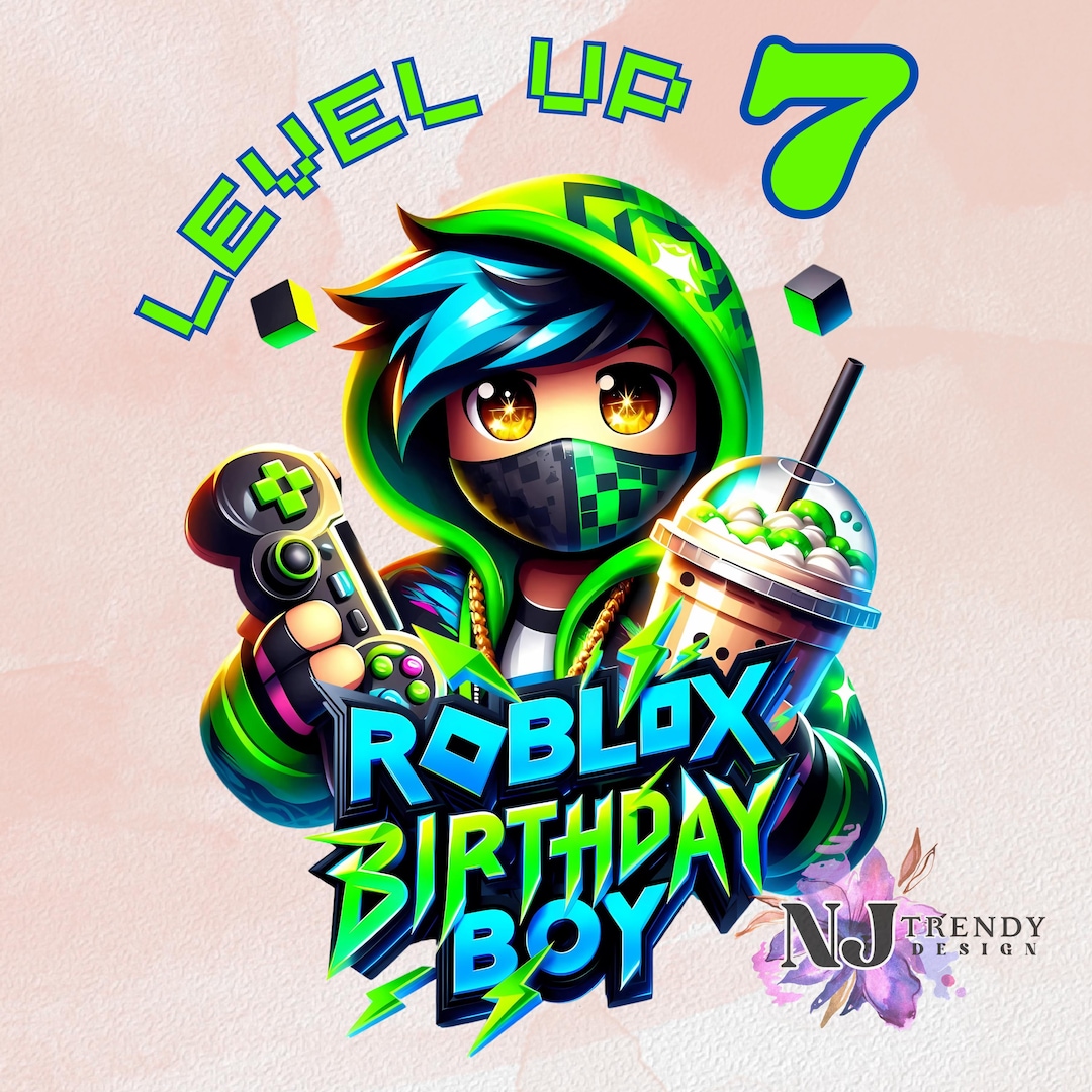 Roblox Birthday PNG, Roblox PNG, Roblox 7th Birthday PNG, Kids Birthday ...