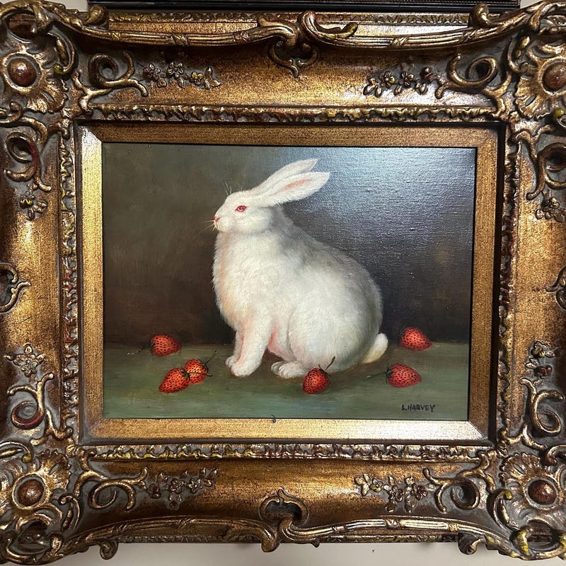Rabbit Oil Painting - Etsy