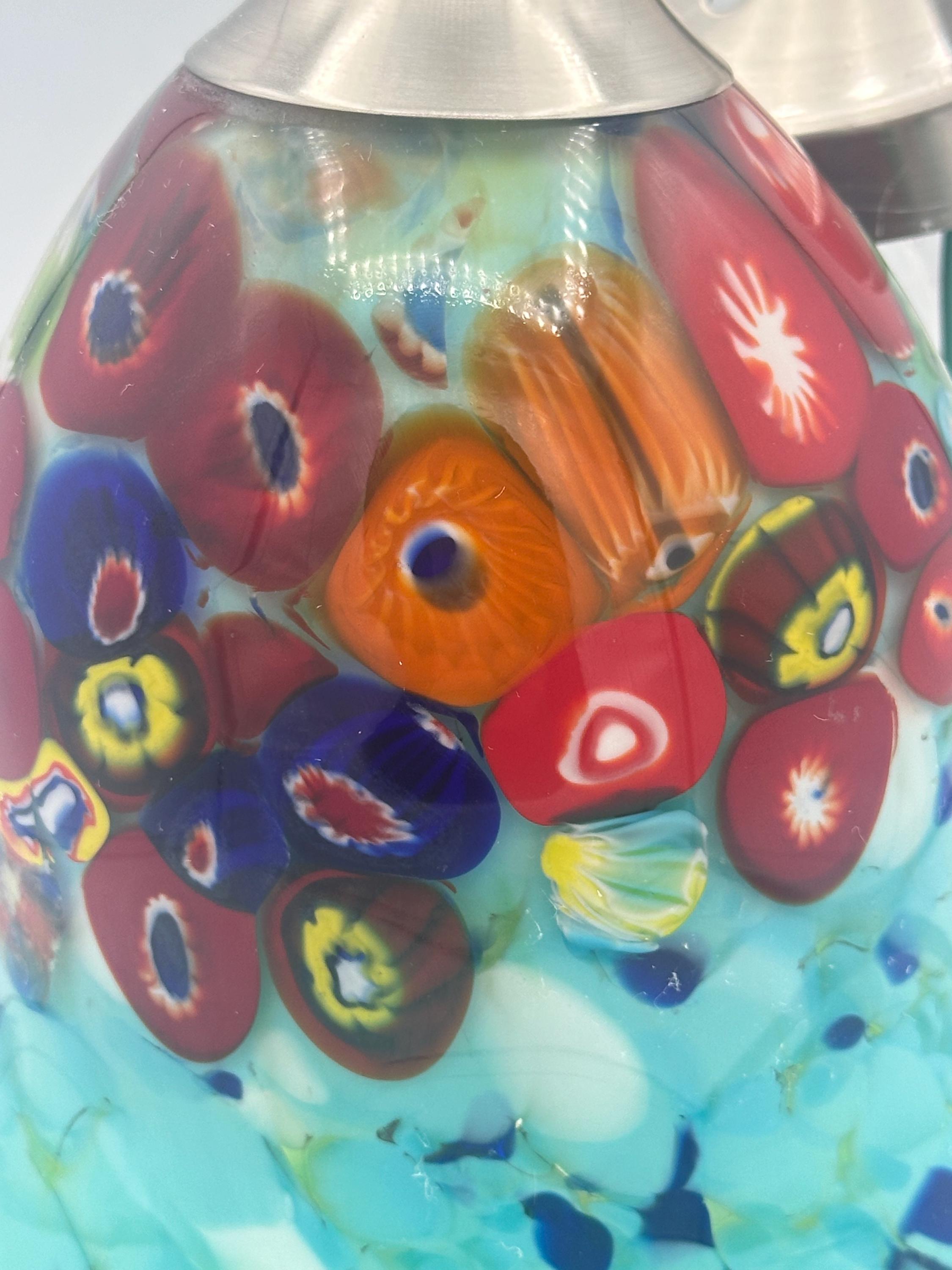 Murano Millefiori Lamp Plus Shade, Art Glass Lamp, Wall Hanging 15” - Etsy