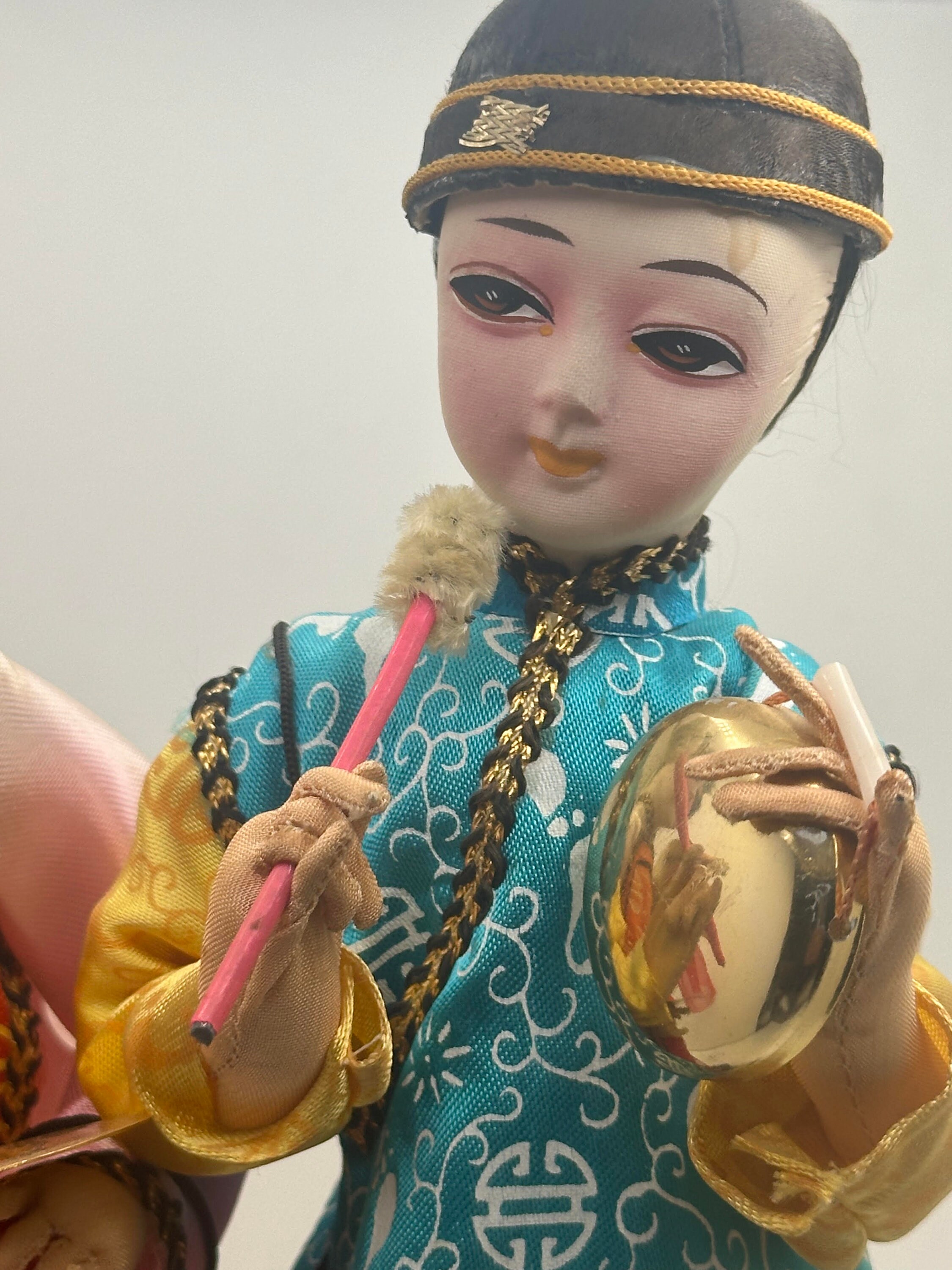 Vintage Asian Boy and Girl Dolls, Musical Instruments, Collectible ...