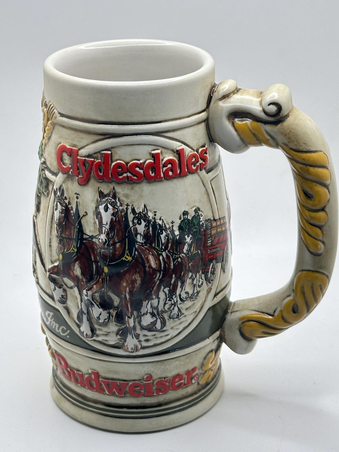 1883 Vintage Budweiser Clydesdale Beer Stein Mug, Ceramarte, Made in ...