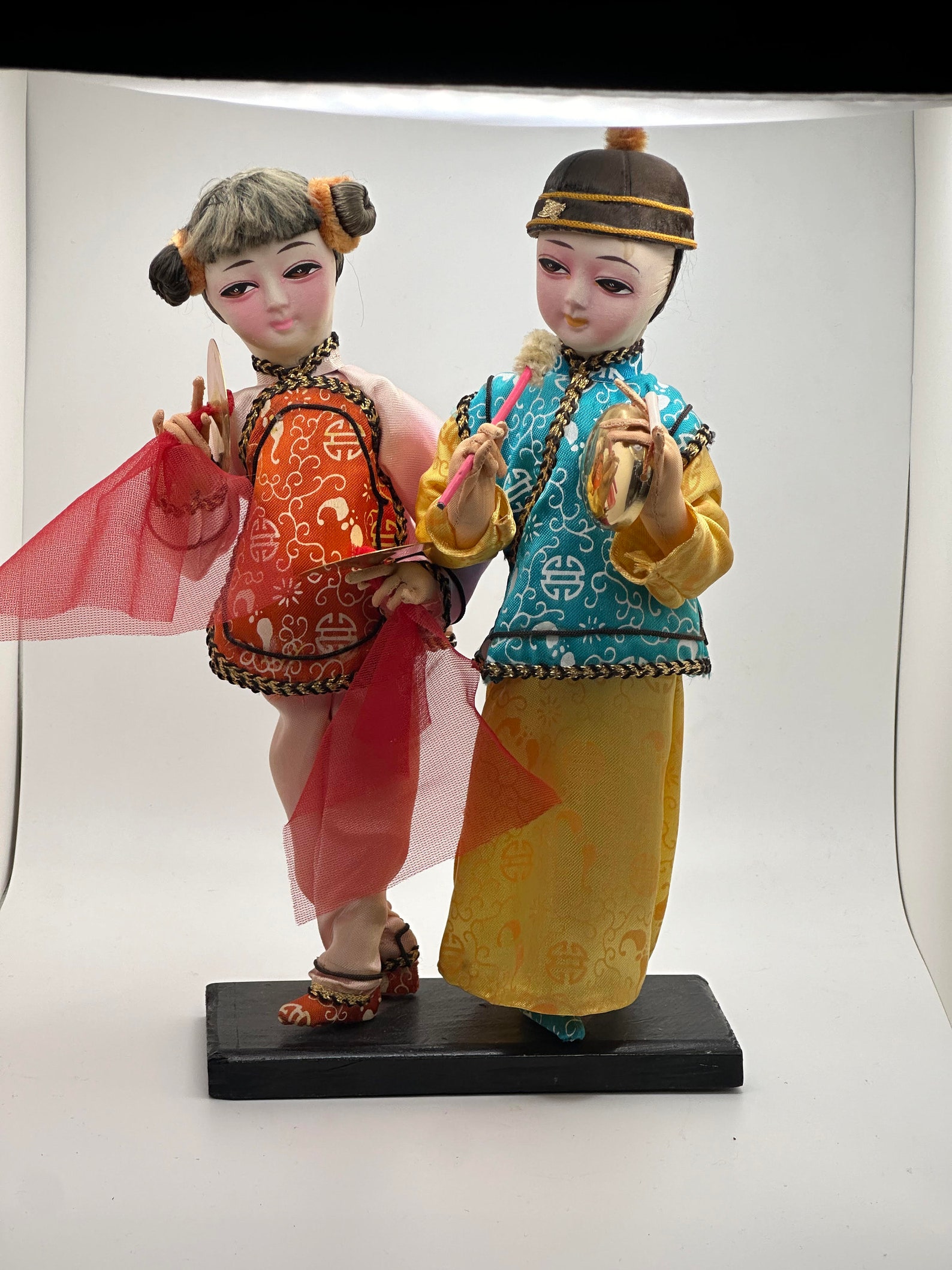 Vintage Asian Boy and Girl Dolls, Musical Instruments, Collectible ...