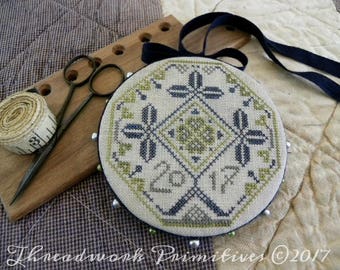 Primitive Cross Stitch Pattern Quaker Bird Pinwheel | Etsy