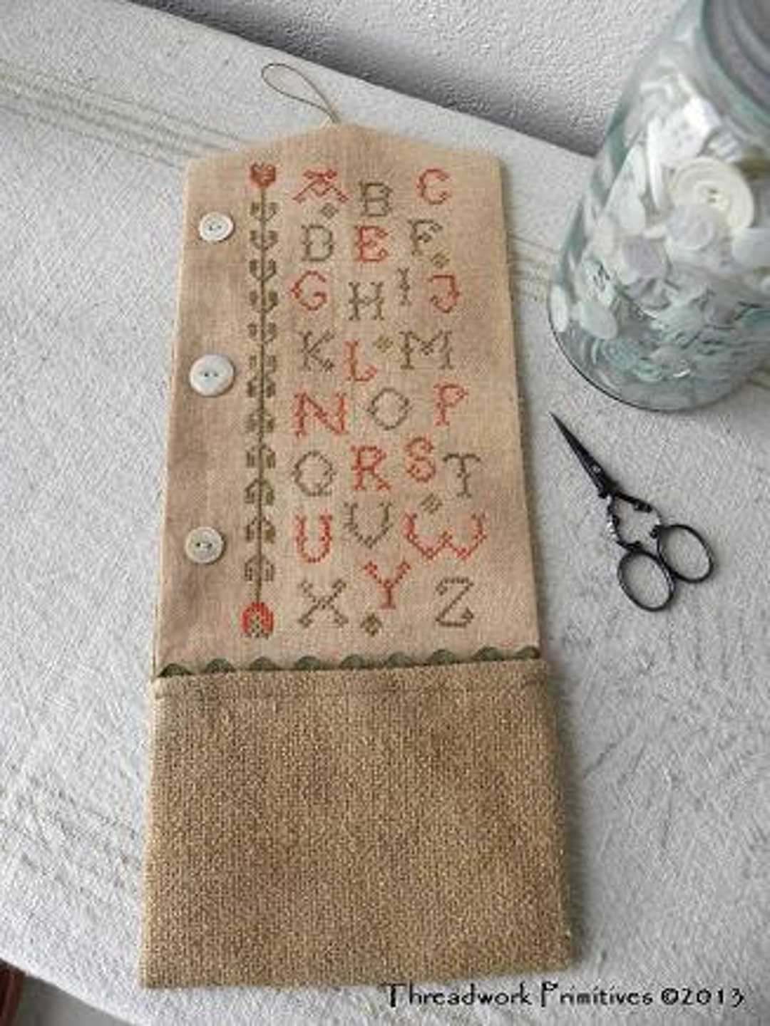 Primitive Cross Stitch Pattern - PRAIRIE VINE - Etsy