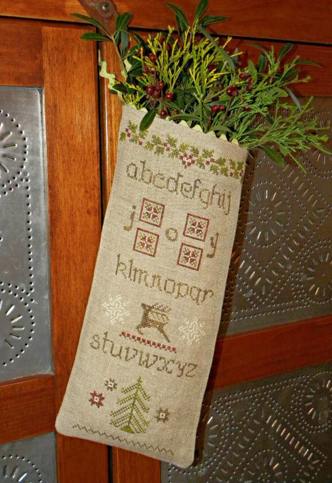 Primitive Cross Stitch Pattern - Holiday Patchwork - Etsy
