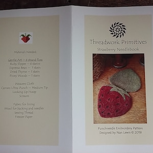 Strawberry Needlebook - Primitive Punch Needle Pattern - Etsy