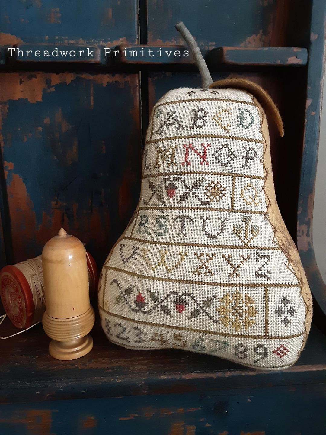 Sampler Pear ~ Primitive Cross Stitch Pattern - Etsy