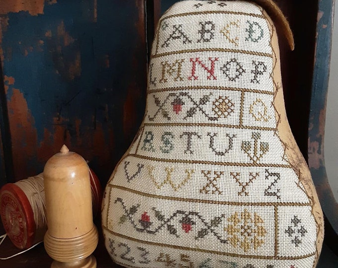 Sampler Pear ~ Primitive Cross Stitch Pattern - Etsy