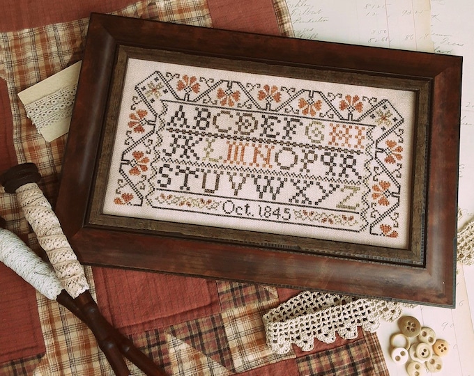 October Sampler ~ Primitive Cross Stitch Pattern - Etsy