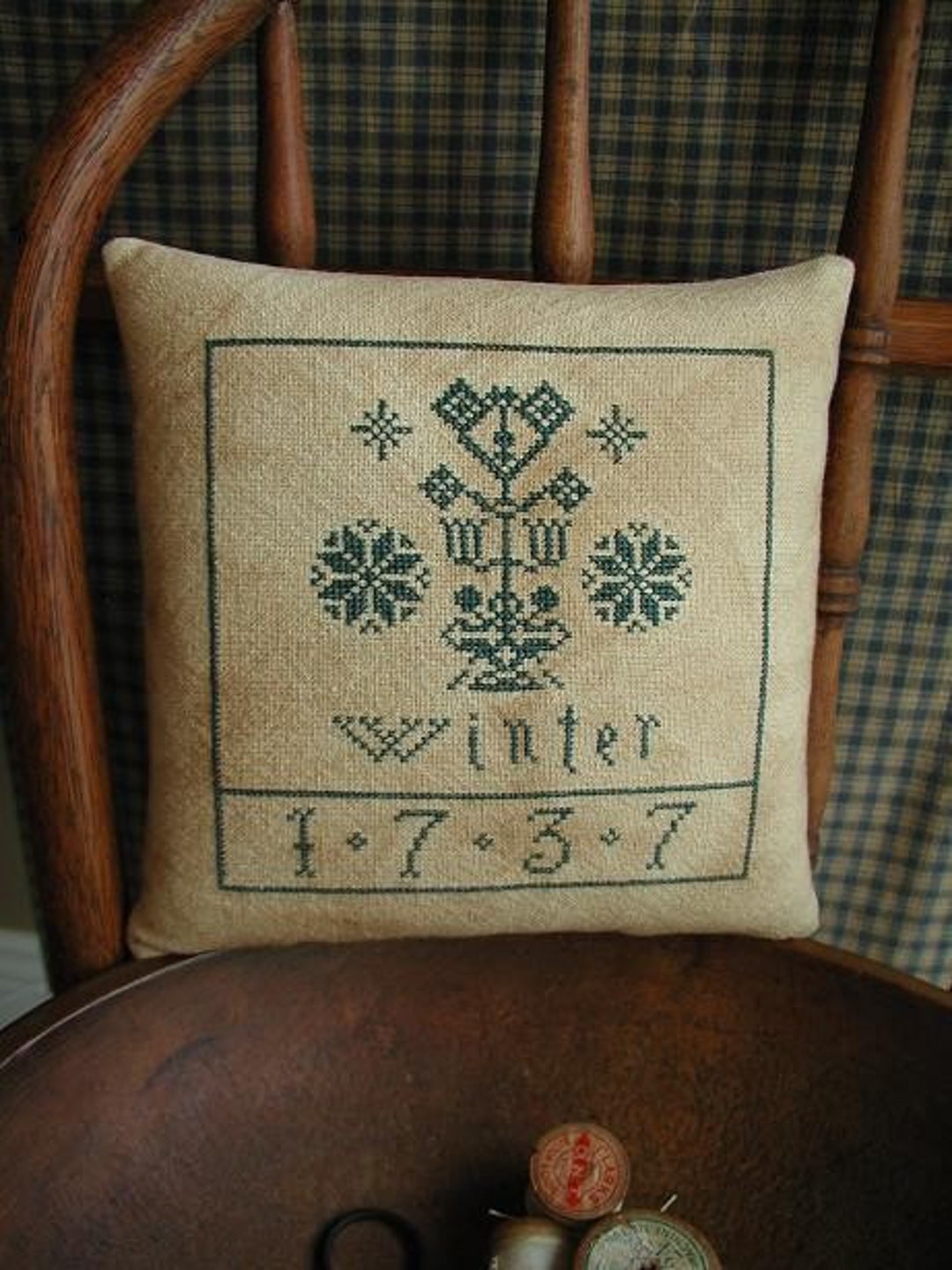 Primitive Cross Stitch Pattern WINTER 1737 - Etsy