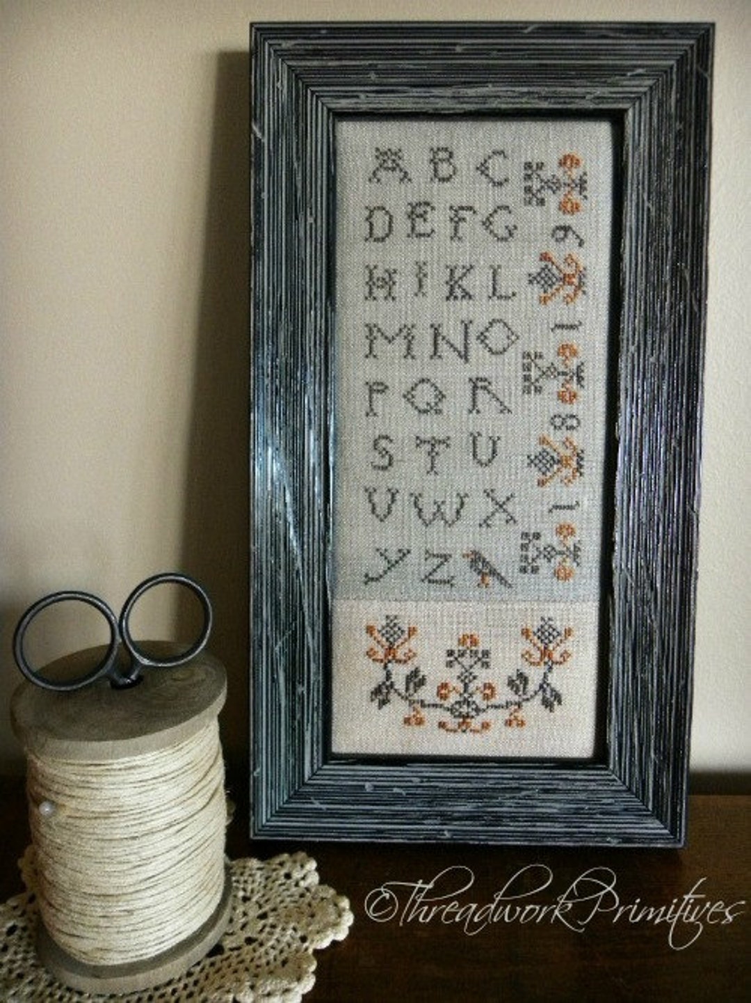 Primitive Cross Stitch Pattern - One Blackbird - Etsy