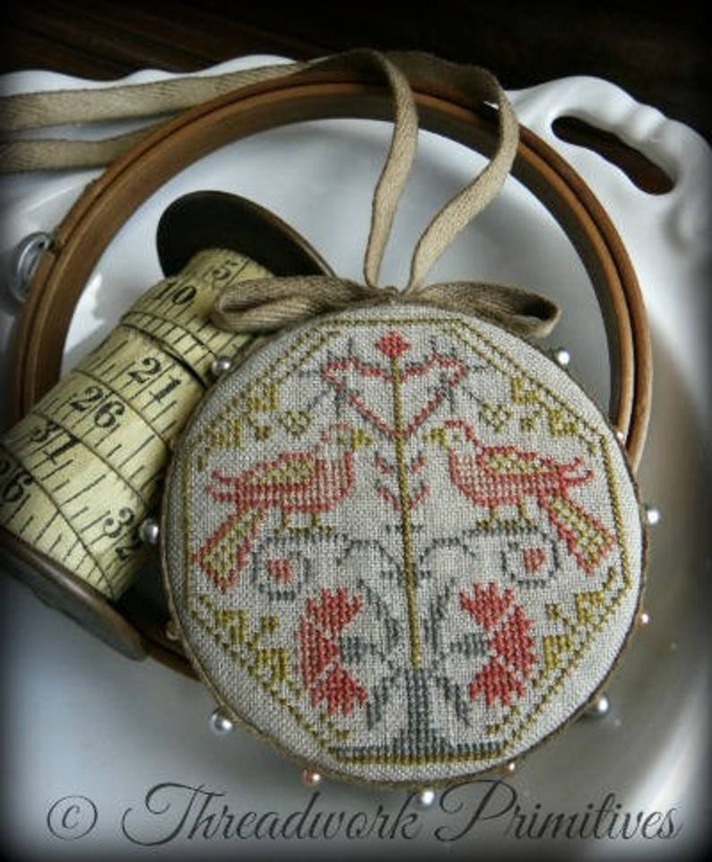Primitive Cross Stitch Pattern Quaker Bird Pinwheel - Etsy