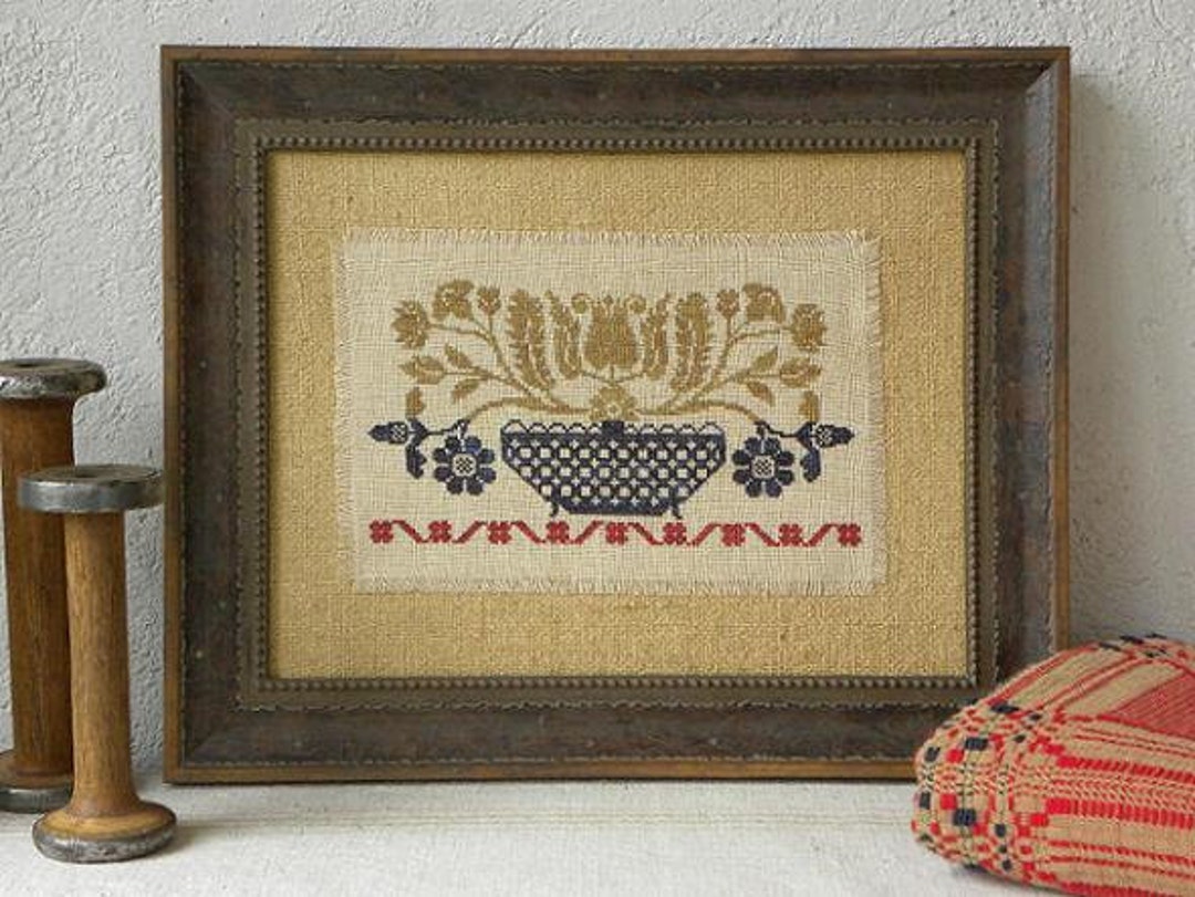 Primitive Cross Stitch Pattern - Lancaster Co. Coverlet - Etsy
