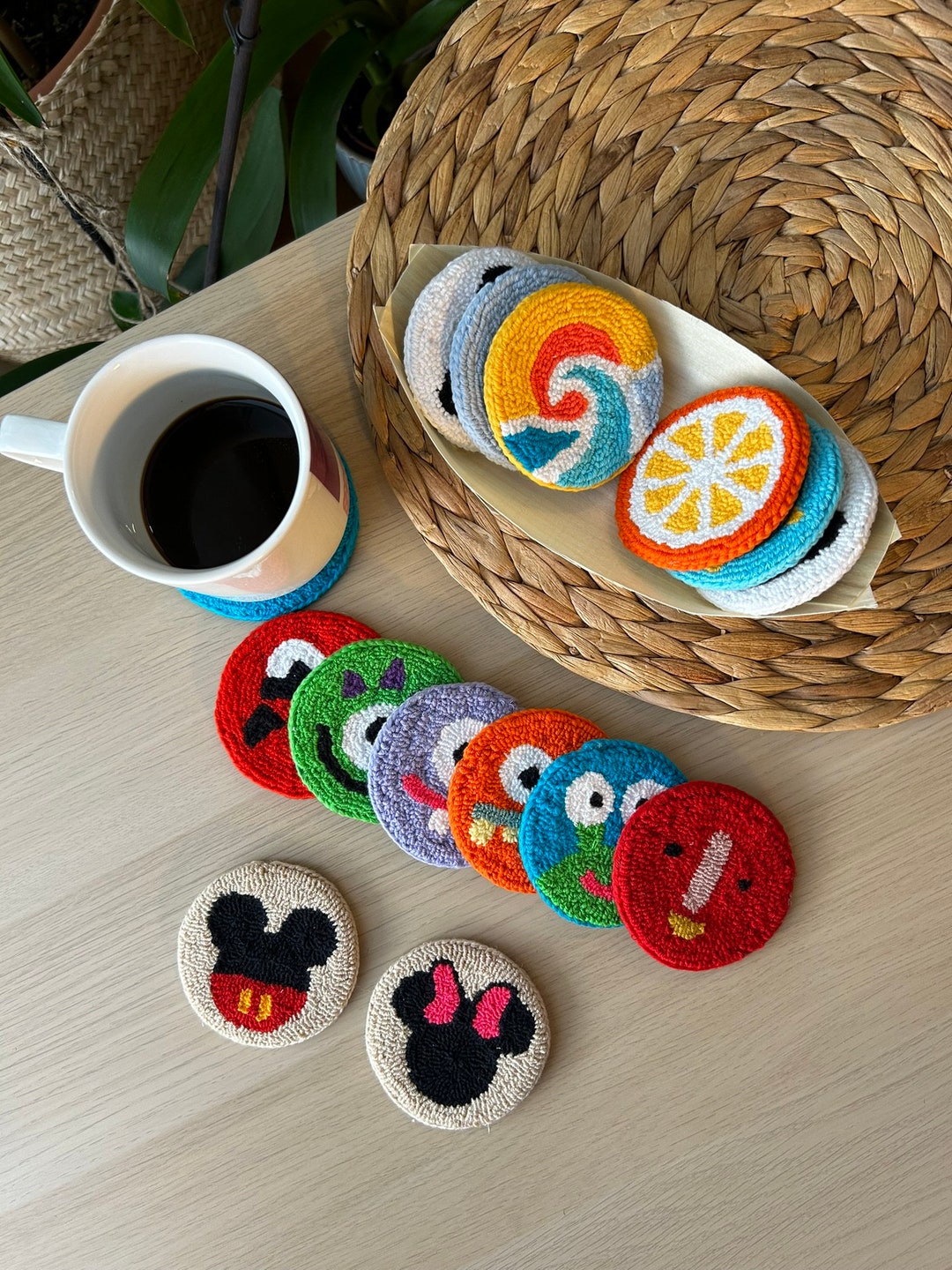 Set of 2 Car Coasters, New Car Gift, Drink Coasters, Handmade Punch ...