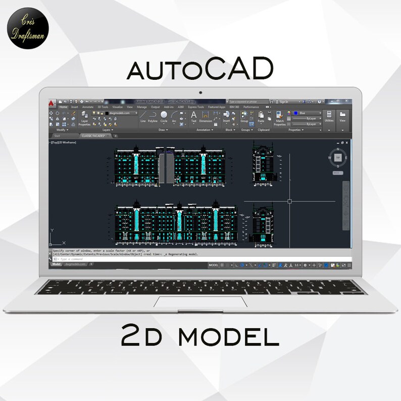 Autocad 2D DWG Model | Classic Facades Design | Elevation Drawing ...