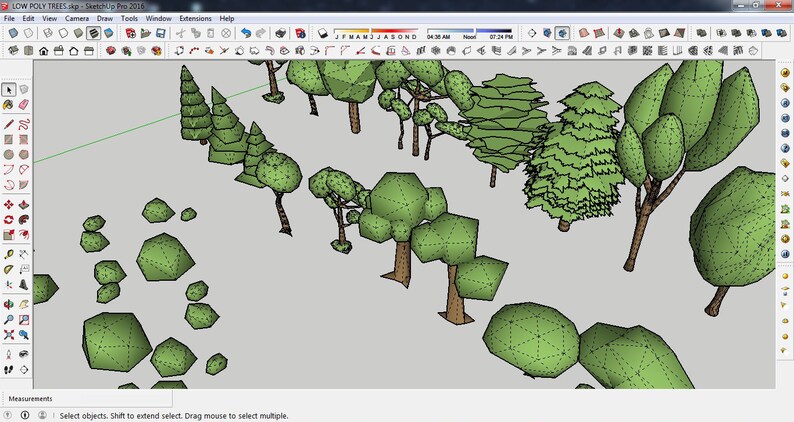 Sketchup 3D Model | Low Poly Trees Collection | Design Drawing | 3D Blocks | Skp - Etsy
