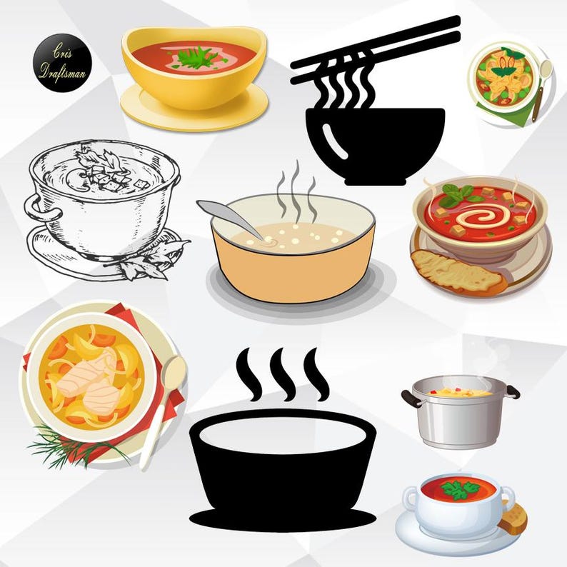 Soup Eat Dish Food Lover Hot Delicious Illustration, Clipart, Digital ...