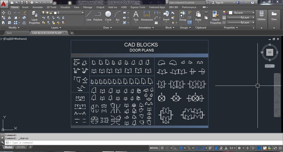 Autocad DWG 2D Blocks | Door Floor Plans | Drawing Template ...
