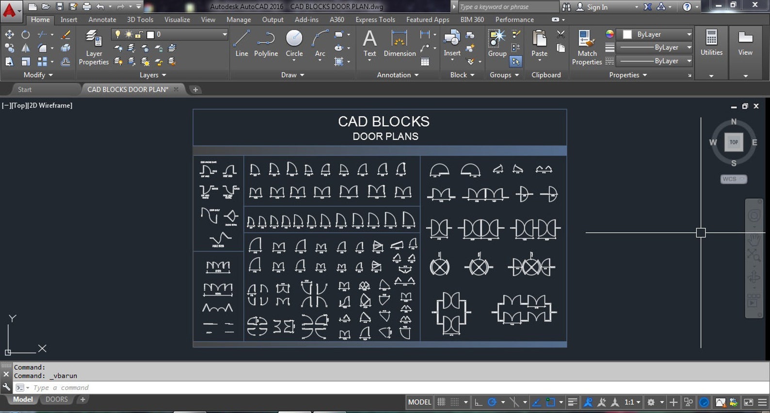 Autocad DWG 2D Blocks | Door Floor Plans | Drawing Template ...